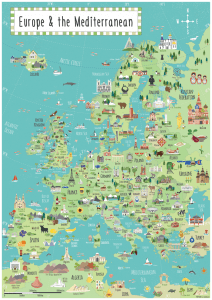 Illustrated Children's Map of Europe - Bek Cruddace Illustration