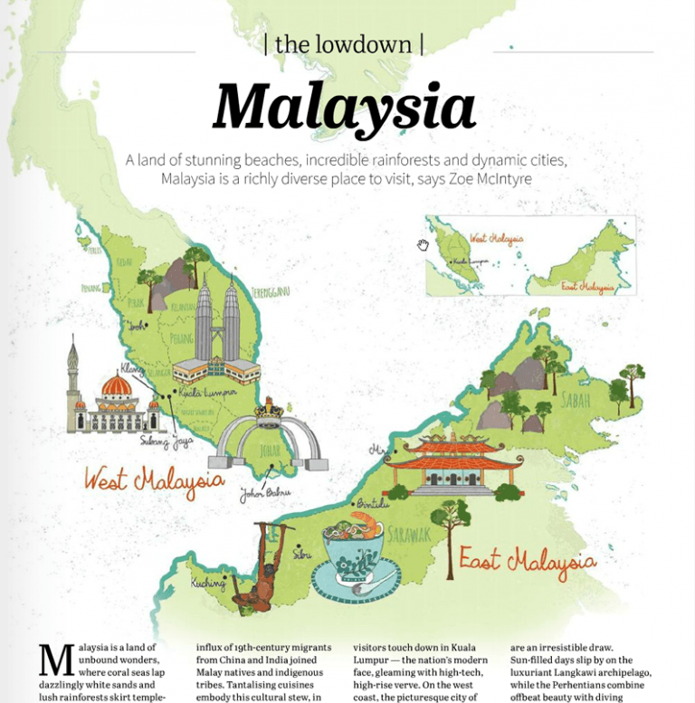 Illustrated Tourist Map of Malaysia - Bek Cruddace Illustration Illustrated Tourist Map of Malaysia - Bek Cruddace Illustration