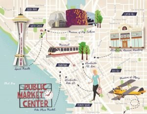 Illustrated map of Seattle - Bek Cruddace Illustration