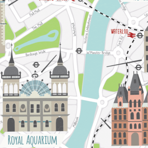Victorian Buildings of London Map - Bek Cruddace Illustration